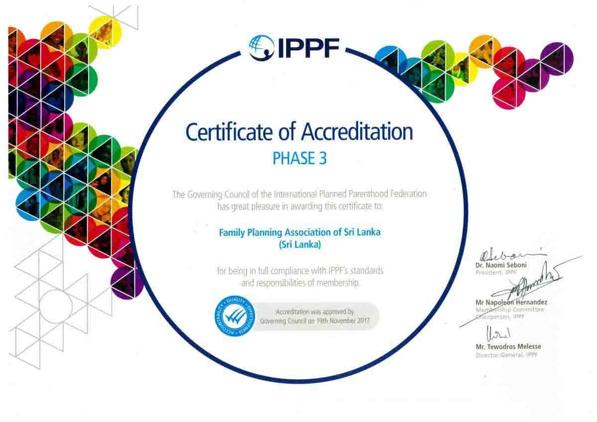 ACCREDITATION | The Family Planning Association of Sri Lanka